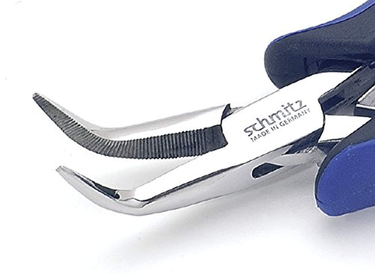 Spitzzange 140mm gebogene, lange Greif-Backen mit Verzahnung 4204HS22 ...